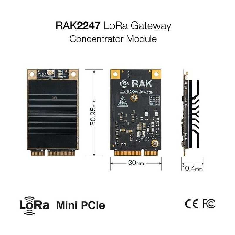 RAK2247 LoRa Gateway mPCIE Board-RAK833 Concentrator Module RAK2247 LoRa Gateway mPCIE Board-RAK833 Concentrator Module